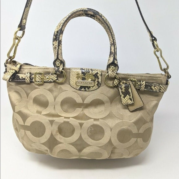 Coach | Bags | Coach 865 Madison Op Art Sateen Sophia Hand Bag Light ...
